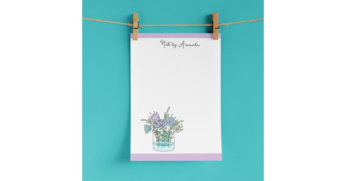 Hand Drawn Flowers Post-it® Notes Template | Zazzle