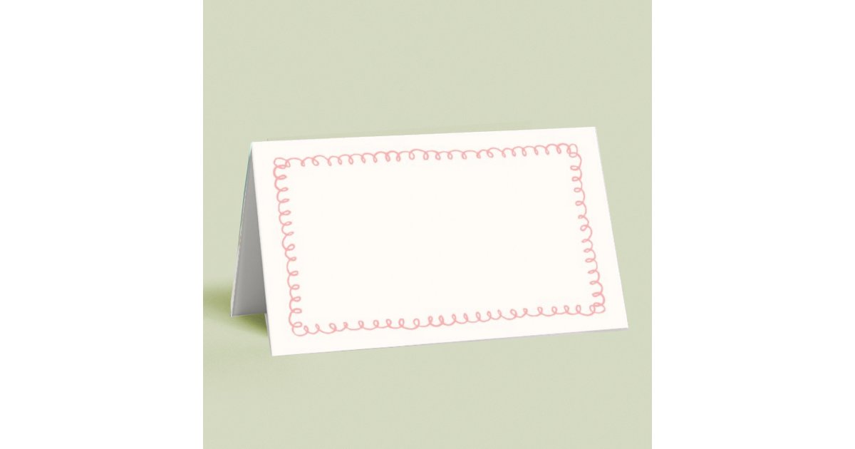 Hand Drawn French Vintage Wedding Name Place Card | Zazzle