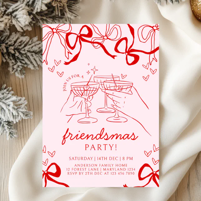 Hand Drawn Friendsmas Party Invitation | Zazzle