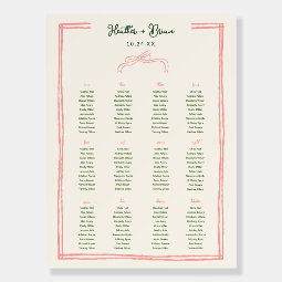 Hand Drawn Fun Colorful Wedding 12 Seating Chart Foam Board | Zazzle