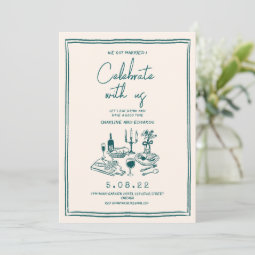 Hand drawn Funky Contemporary Wedding Invitation | Zazzle