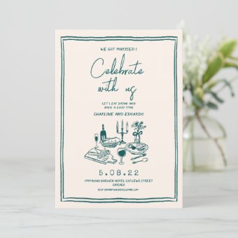 Hand drawn Funky Contemporary Wedding Invitation | Zazzle