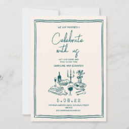 Hand drawn Funky Contemporary Wedding Invitation | Zazzle