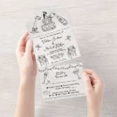 Hand Drawn funky doodle wedding All In One Invitation | Zazzle