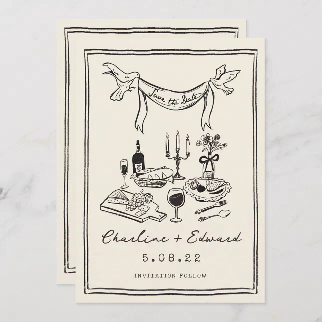 Hand Drawn Funky Handwritting Save the date | Zazzle