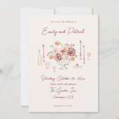 Hand drawn Funky Whimsical Wedding Invitation | Zazzle
