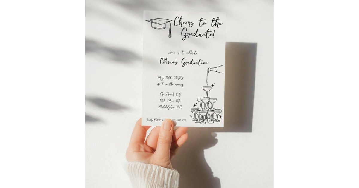Hand drawn Graduation Invitation and announcement | Zazzle