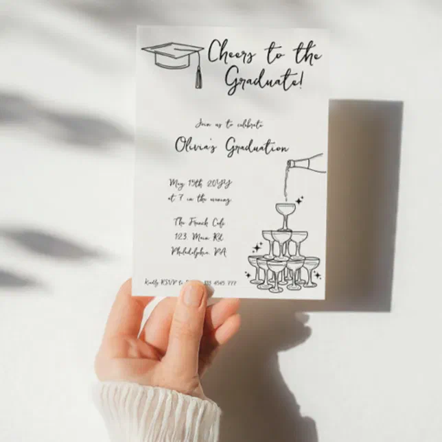 Hand drawn Graduation Invitation and announcement | Zazzle