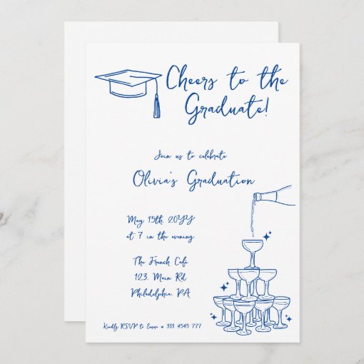 Hand drawn Graduation Invitation and announcement | Zazzle