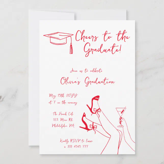 Hand drawn Graduation Party invitation | Zazzle