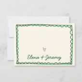 Hand Drawn Green Illustration Vintage French RSVP Card | Zazzle