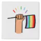 Hand Drawn Hand Waving a Rainbow Flag Faux Canvas Print | Zazzle