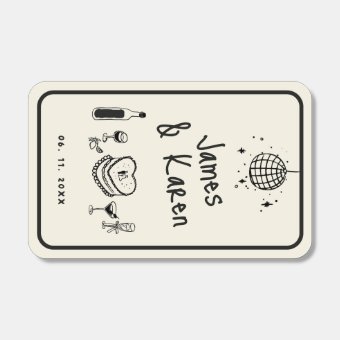 Hand Drawn Handwritten funky retro wedding Matchboxes | Zazzle