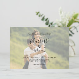 Hand Drawn Heart | Horizontal Photo Wedding Invitation | Zazzle