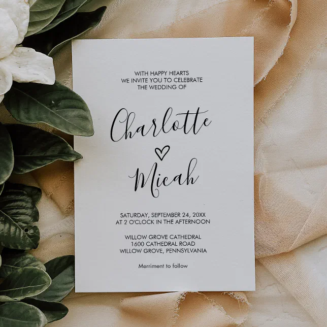 Hand Drawn Heart The Wedding Of Invitation | Zazzle