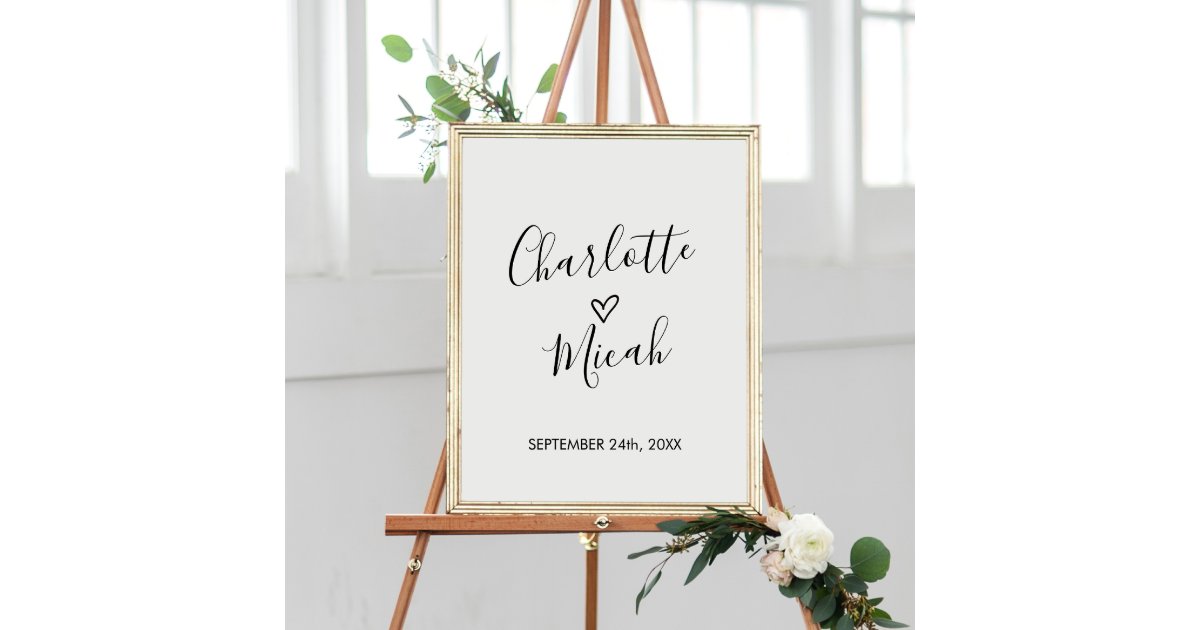Hand Drawn Heart Wedding Welcome Sign | Zazzle