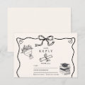 Hand Drawn Illustrated Black & White Graduation RSVP Card | Zazzle