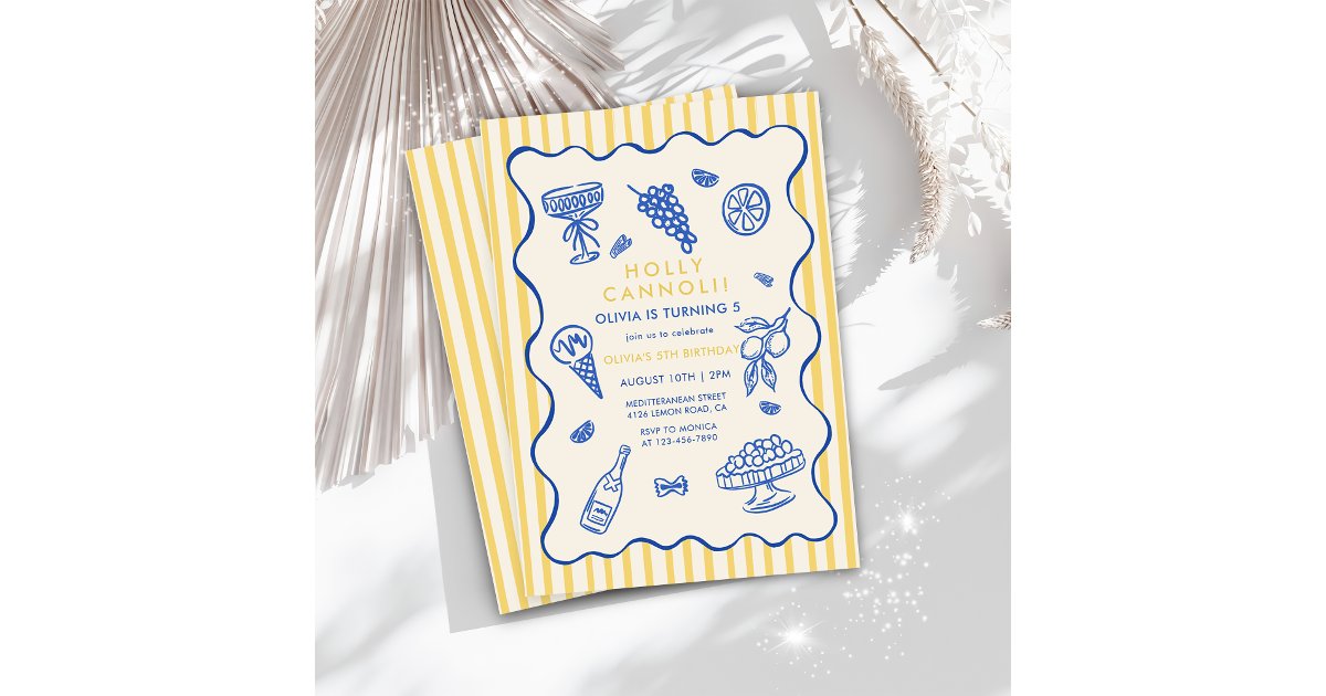 Hand Drawn Italian Holy Cannoli Birthday Invitation | Zazzle