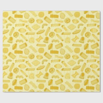 Hand Drawn Italian Pasta Shapes Food Pattern Wrapping Paper | Zazzle