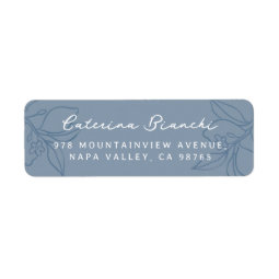 Hand Drawn Lemon Illustration Blue Return Address Label | Zazzle