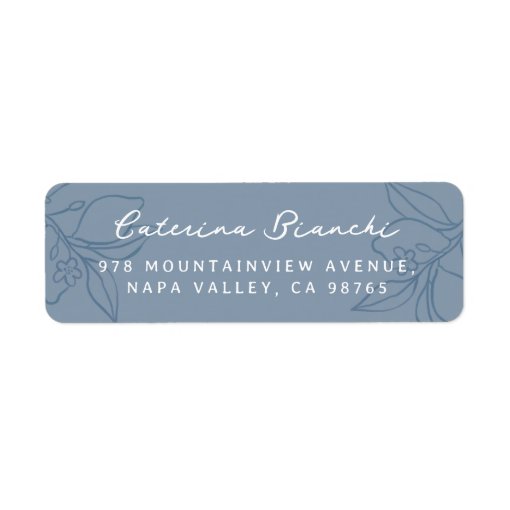Hand Drawn Lemon Illustration Blue Return Address Label | Zazzle