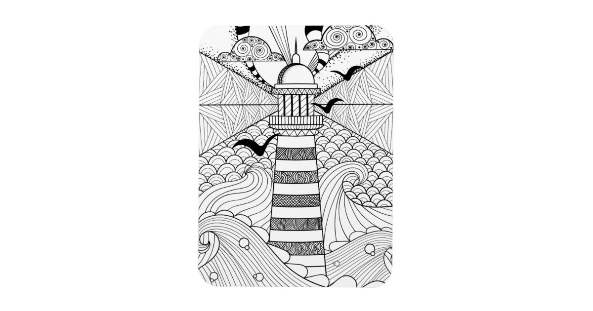 Hand Drawn Lighthouse Doodle Magnet | Zazzle