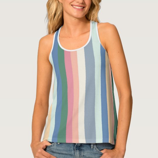 Hand Drawn Lines Colorful Striped Tank Top | Zazzle.com
