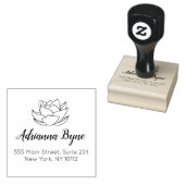 Hand Drawn Lotus Flower Rubber Stamp | Zazzle