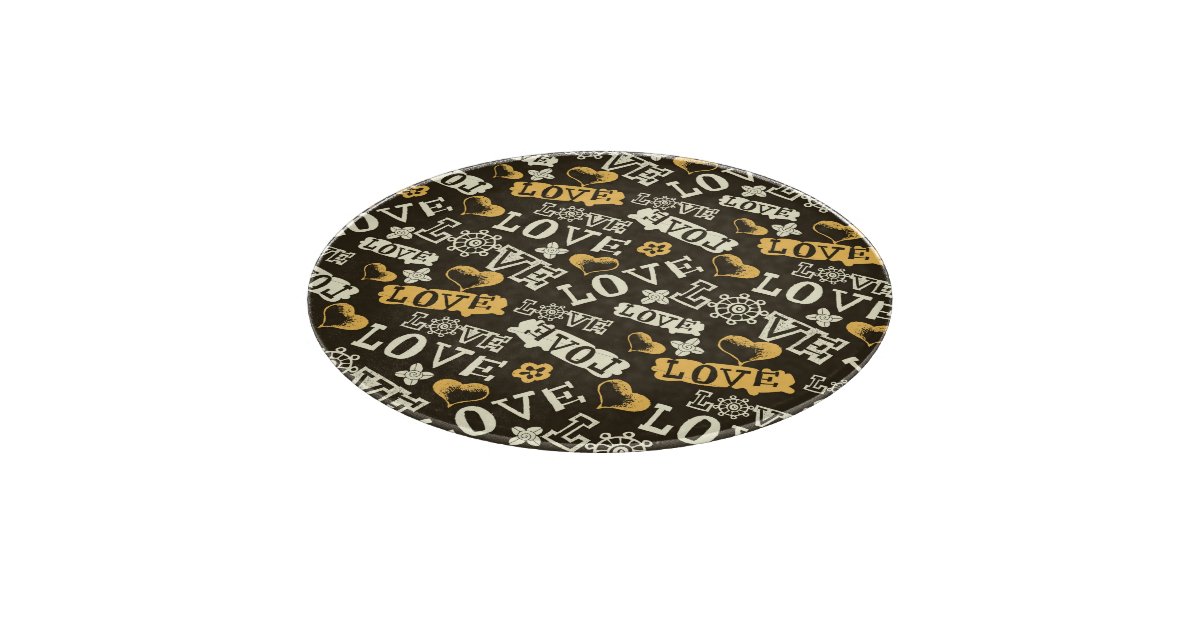 Hand Drawn Love Pattern Cutting Board | Zazzle