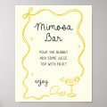 Hand Drawn Main Squeeze Mimosa Bar Poster | Zazzle