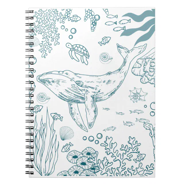 Hand-drawn Marine Life Notebook | Zazzle