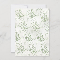 Hand Drawn Martini Bow Funky Engagement Party Invitation | Zazzle