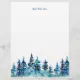 Hand-Drawn Pine Tree Forest Green Blue Letterhead | Zazzle