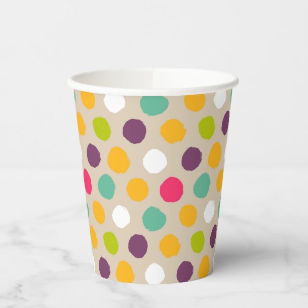 Hand-drawn polka dot pattern fabric | Zazzle