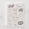 Hand Drawn Quirky Beige Graduation Party Invitation | Zazzle
