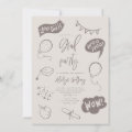 Hand Drawn Quirky Beige Graduation Party Invitation | Zazzle
