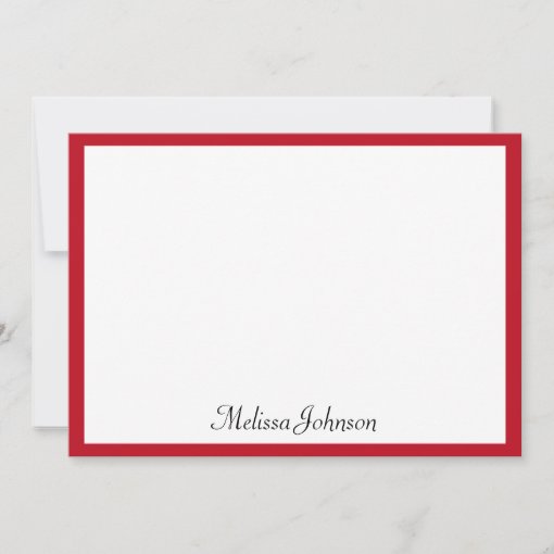 Hand Drawn Red Floral Personalized Note Card | Zazzle