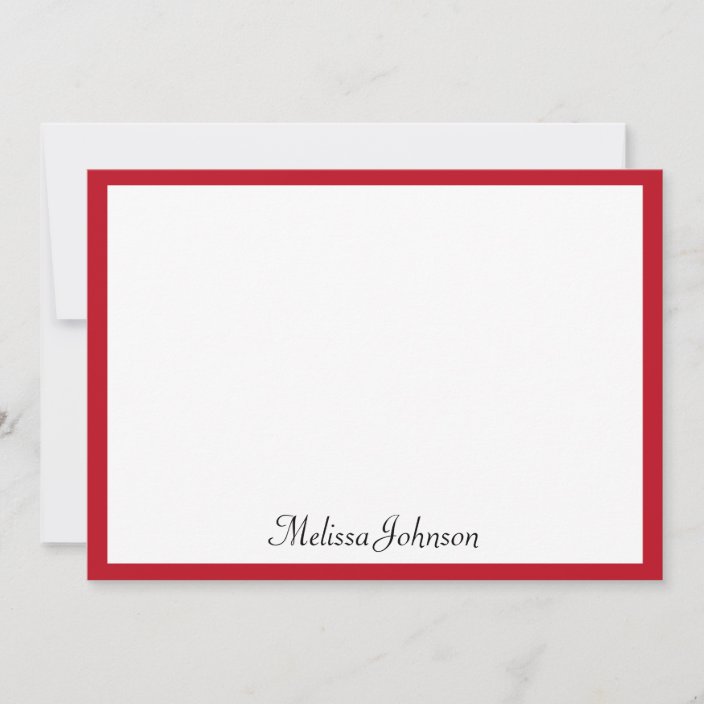 Hand Drawn Red Floral Personalized Note Card | Zazzle.com