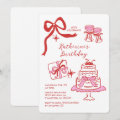 Hand Drawn Red Pink Scribble Birthday Party Invitation | Zazzle