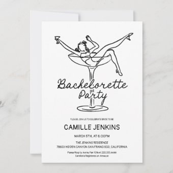 Hand Drawn Retro Bachelorette Party Invitation | Zazzle