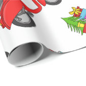 Hand drawn retro Christmas scooter Wrapping Paper | Zazzle