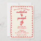 Hand Drawn Retro Funky Trendy Quirky Wedding Invitation | Zazzle