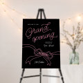 Hand Drawn Ribbon Black & Pink Grand Opening Sign | Zazzle