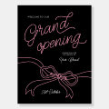 Hand Drawn Ribbon Black & Pink Grand Opening Sign | Zazzle