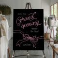 Hand Drawn Ribbon Black & Pink Grand Opening Sign | Zazzle