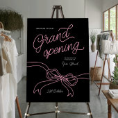 Hand Drawn Ribbon Black & Pink Grand Opening Sign | Zazzle