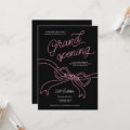 Hand Drawn Ribbon Unique Black Pink Grand Opening Invitation | Zazzle