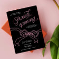 Hand Drawn Ribbon Unique Black Pink Grand Opening Invitation | Zazzle