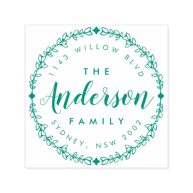 Hand Drawn Rustic Script Family Return Address Self-inking Stamp | Zazzle