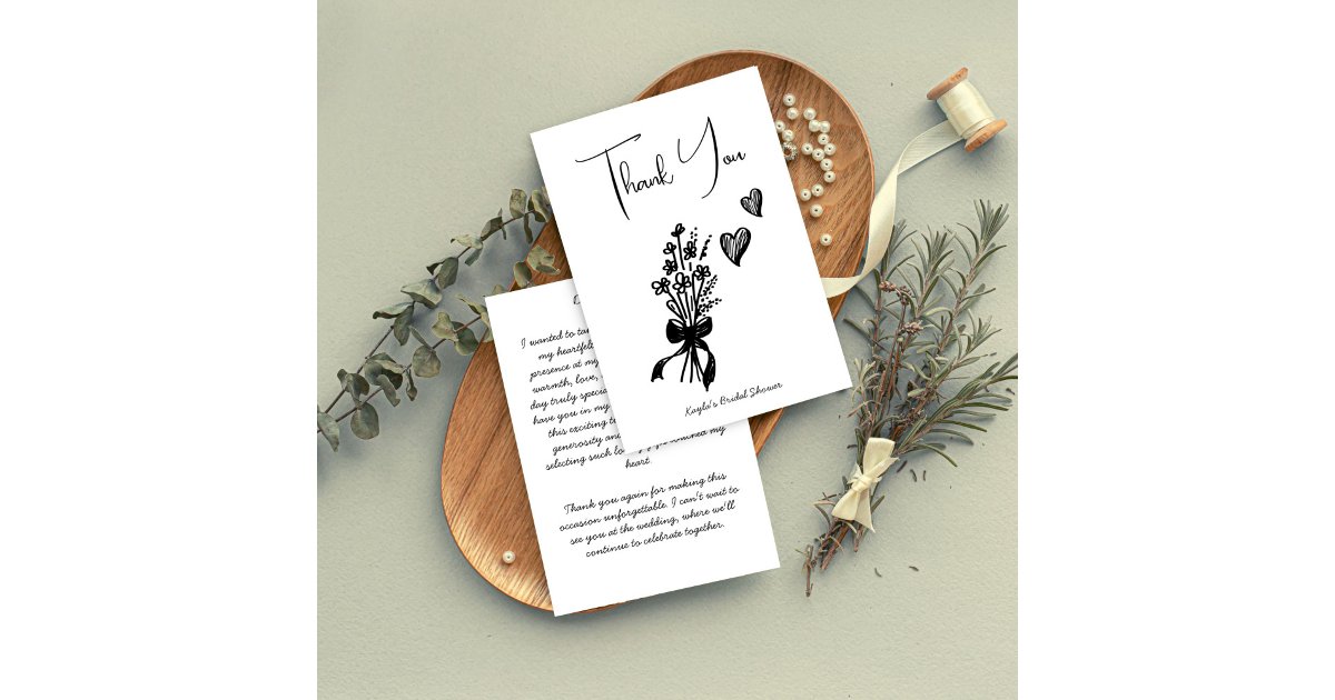 Hand drawn scribble sketch minimalist thank you | Zazzle